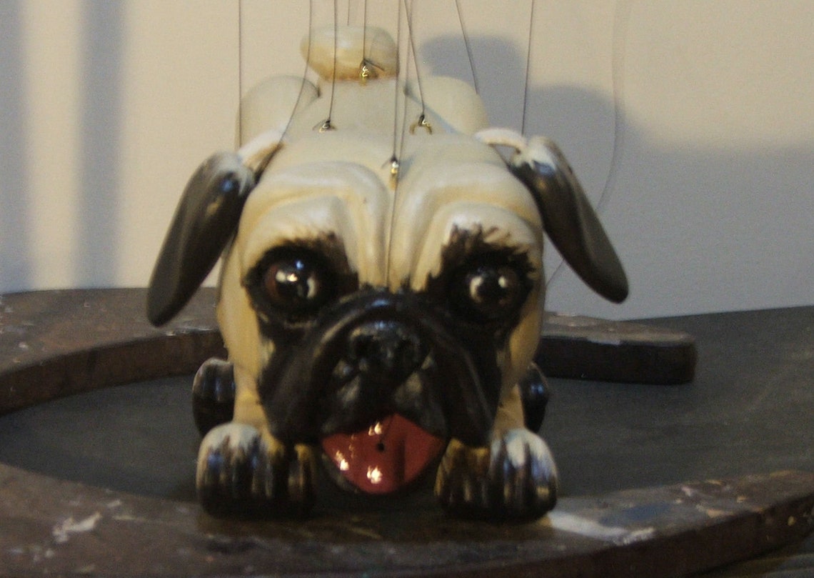 Pug Dog Puppet Strung Marionette Hand Made to Order in - Etsy