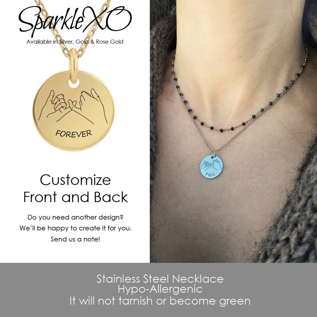 Pinky Promise Necklace Personalized Necklace for Her Pinky Swear ...