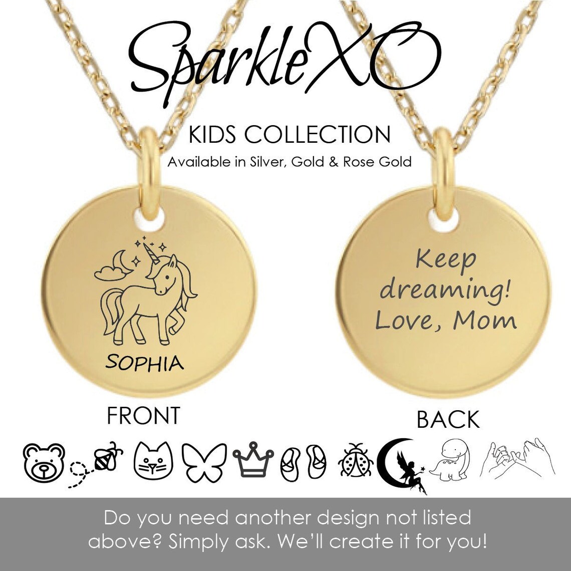 Personalized Necklace for Kids Necklace for Girl Birthday Gift Unicorn ...