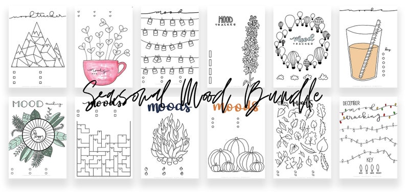 Seasonal Mood Tracker Bundle 13 Mood Trackers Printable - Etsy
