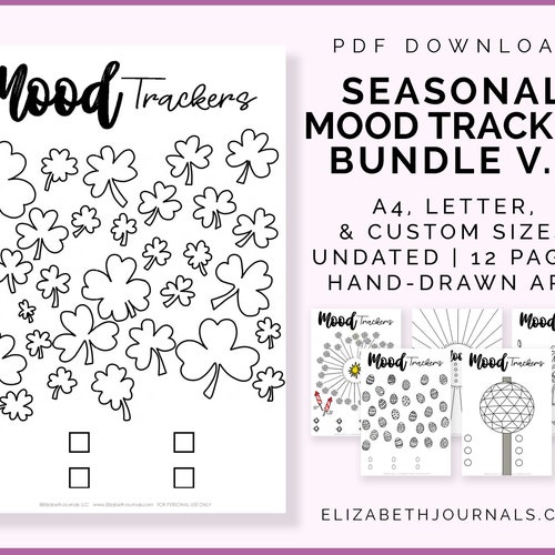 Seasonal Mood Tracker Bundle 13 Mood Trackers Printable - Etsy