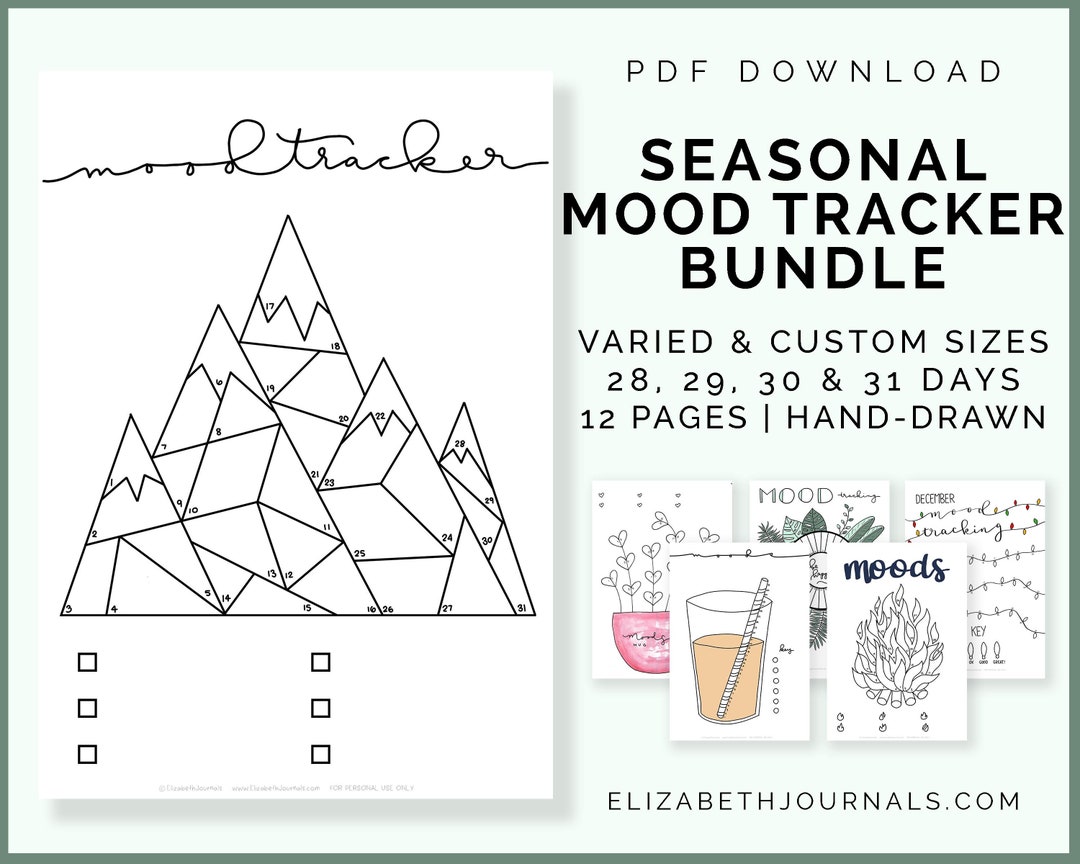 Seasonal Mood Tracker Bundle 13 Mood Trackers Printable - Etsy