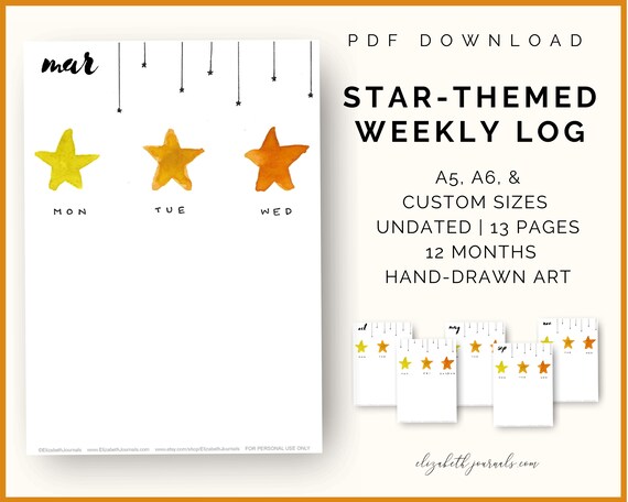 Paper Paper Party Supplies A5 Size Watercolor Download Star Themed paper-paper-party-supplies-a5-size-watercolor-download-star-themed