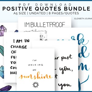 Positive Quotes Bundle A5 Size 8 Quotes Included Instant - Etsy