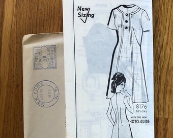 60s Mod Dress Sewing Pattern / 1960s Vintage A-line Dress / Women's ...