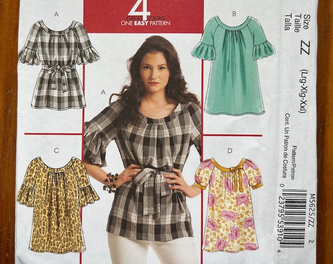 Tunic & Top Sewing Pattern / Easy to Sew / Women's Size L-XXL, Bust 38 ...