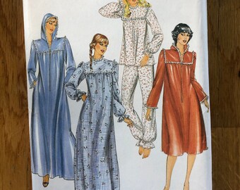 Women's Robe & Pajamas Sewing Pattern / Vintage 80s - Etsy