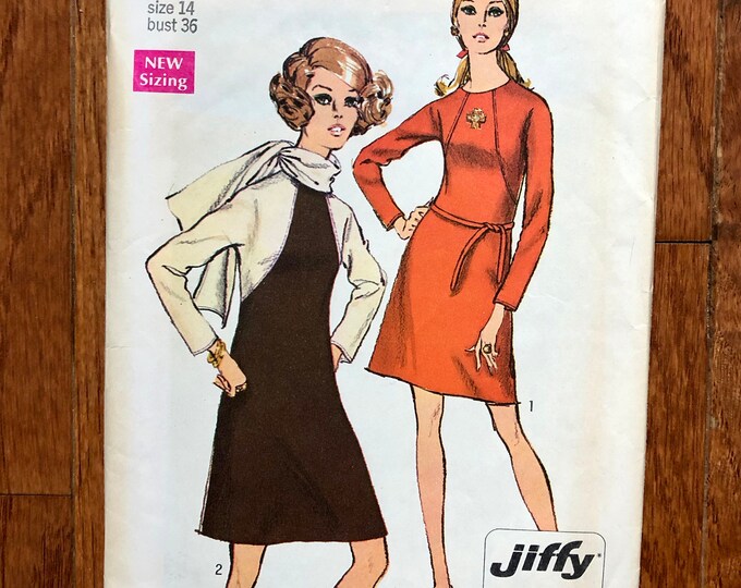 60s Mod Dress Sewing Pattern / 1960s Vintage A-line Dress / Women's ...
