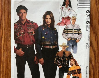 Western Shirt Sewing Pattern - Etsy