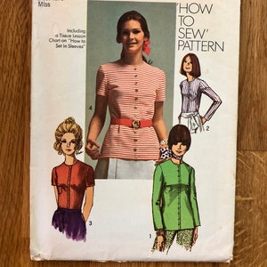 1970s Women's Tops Sewing Pattern / 70s Vintage Women's Blouses ...