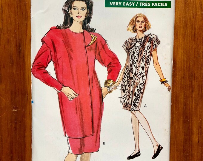 80s Dress Sewing Pattern / Vintage 1980s Easy to Sew Dress / Women's ...