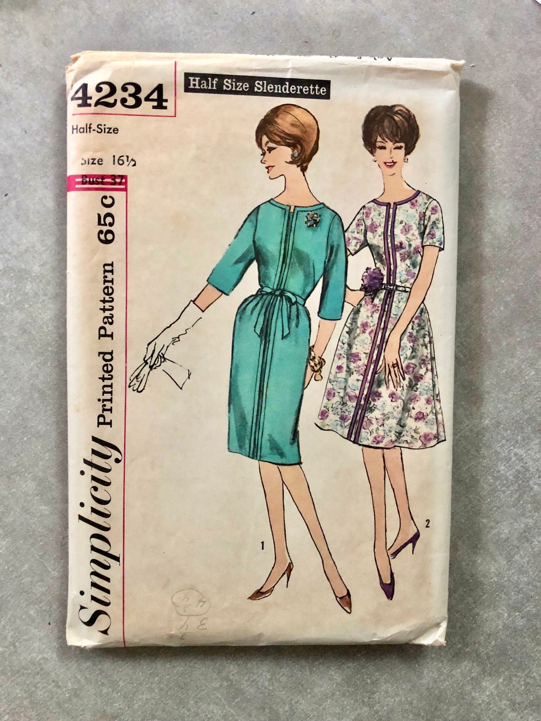 60s Mod Dress Sewing Pattern / 1960s Vintage A-line or Sheath Dress ...