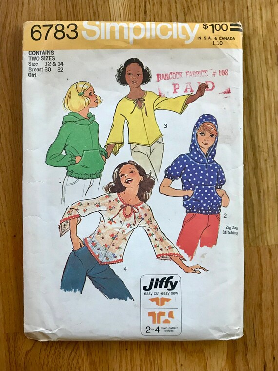 1970s Jiffy Top Sewing Pattern / 70s Vintage Easy to Sew - Etsy
