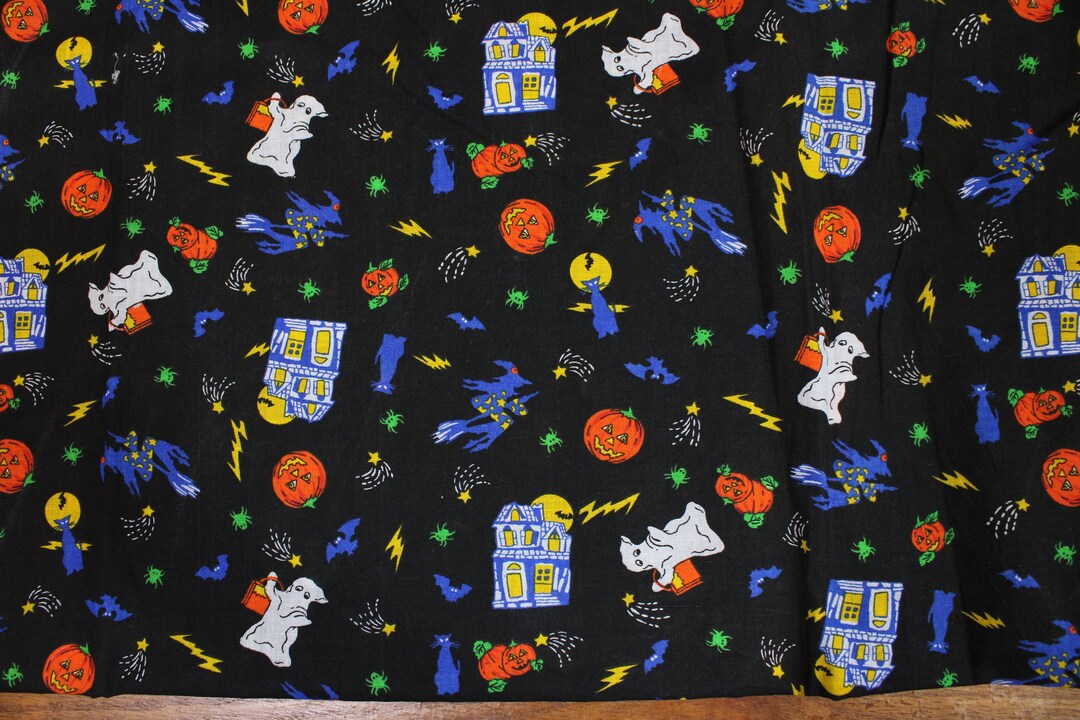 Halloween Fabric / 45" Wide / Fall Ghosts / Pumpkins / True Vintage ...