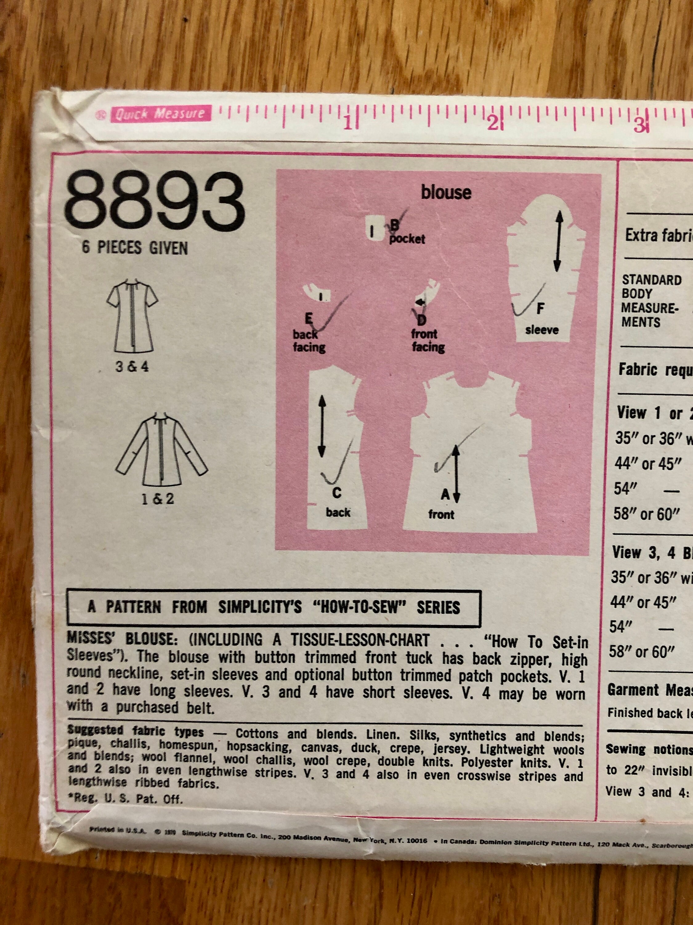 1970s Women's Tops Sewing Pattern / 70s Vintage | Etsy