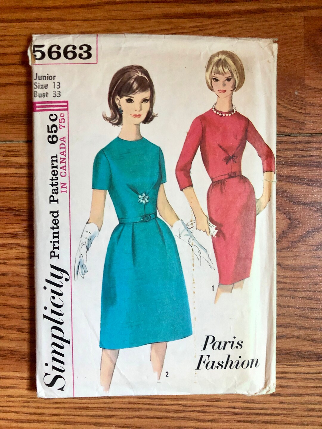60s A-line or Sheath Dress Sewing Pattern / 1960s Vintage Women's Dress ...