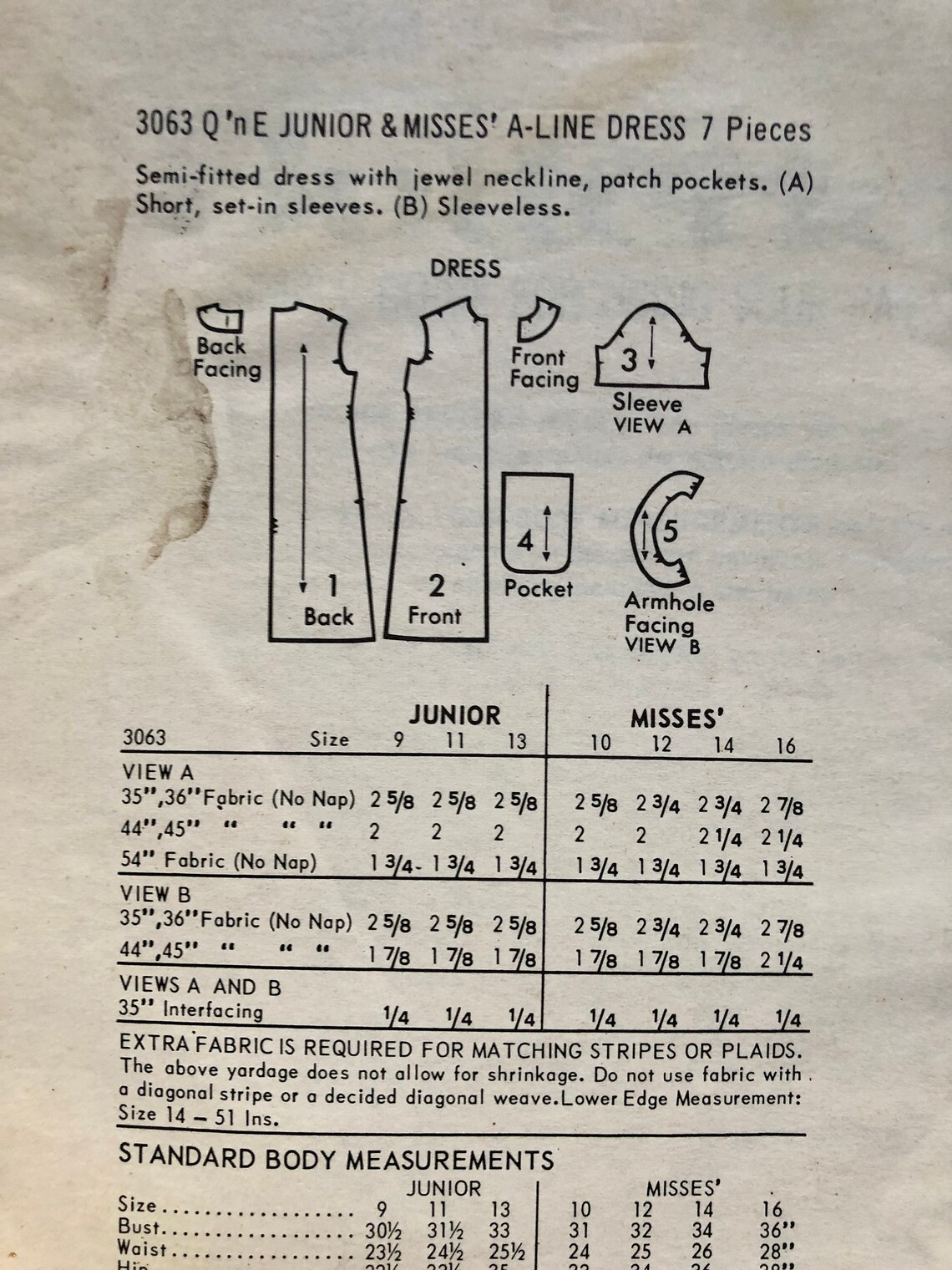 60s A-line Dress Sewing Pattern / 1960s Vintage Easy Sew Dress | Etsy