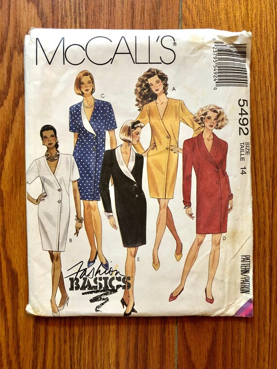 90s Dress Sewing Pattern / Vintage Women's Side Button - Etsy