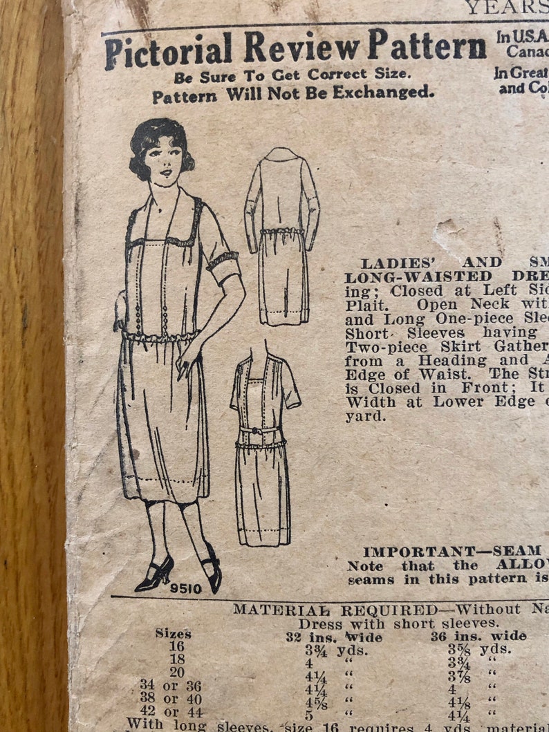 Antique Dress Sewing Pattern / Vintage 1900s Women's Long | Etsy