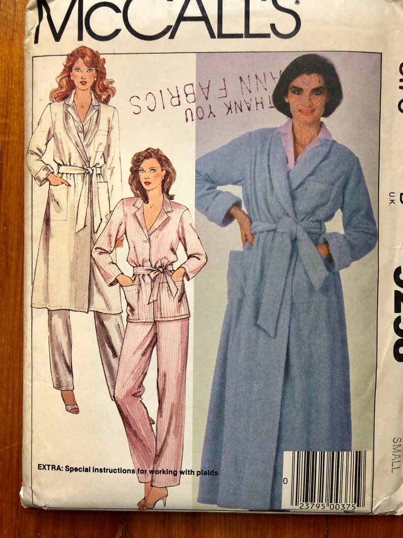 Women's Robe & Pajamas Sewing Pattern / Vintage 80s - Etsy