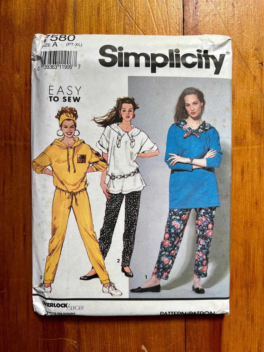 90s Top & Sweatpants Sewing Pattern / Vintage Easy to Sew Sweatshirt ...