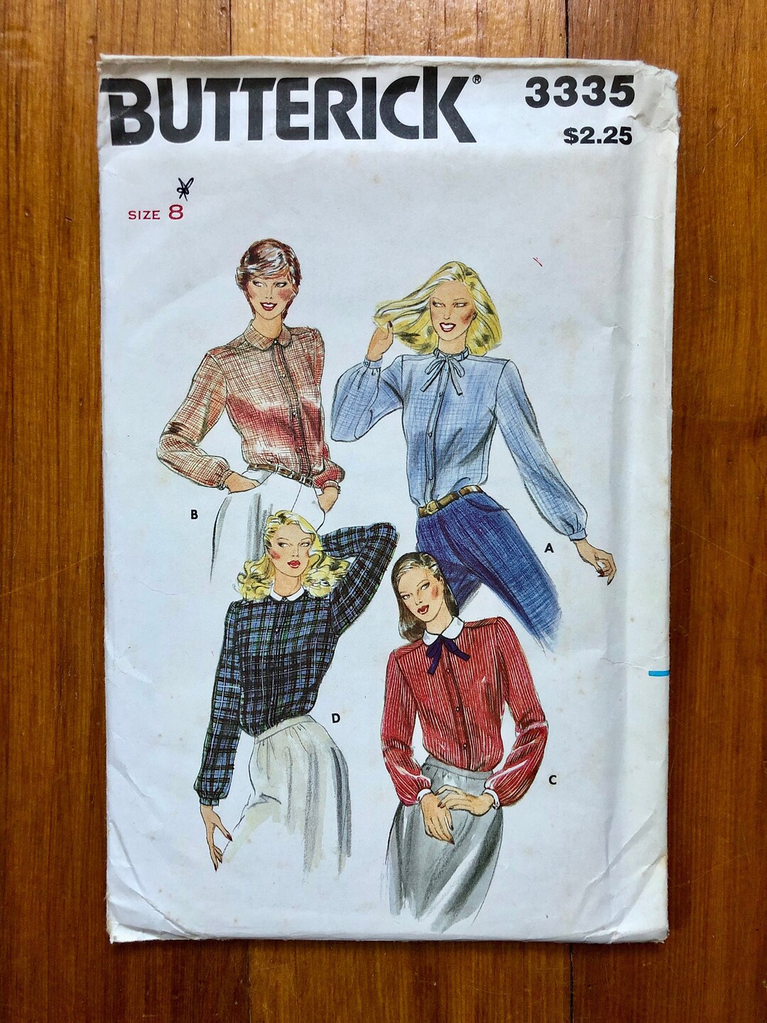 80s Blouse Sewing Pattern / Vintage 1980s Women's Top / Shirt / Size 8 ...