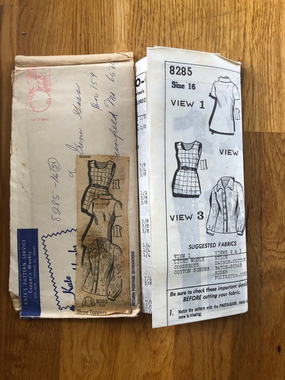 1960s Tops Sewing Pattern / 60s Vintage Blouse / Shirt / | Etsy