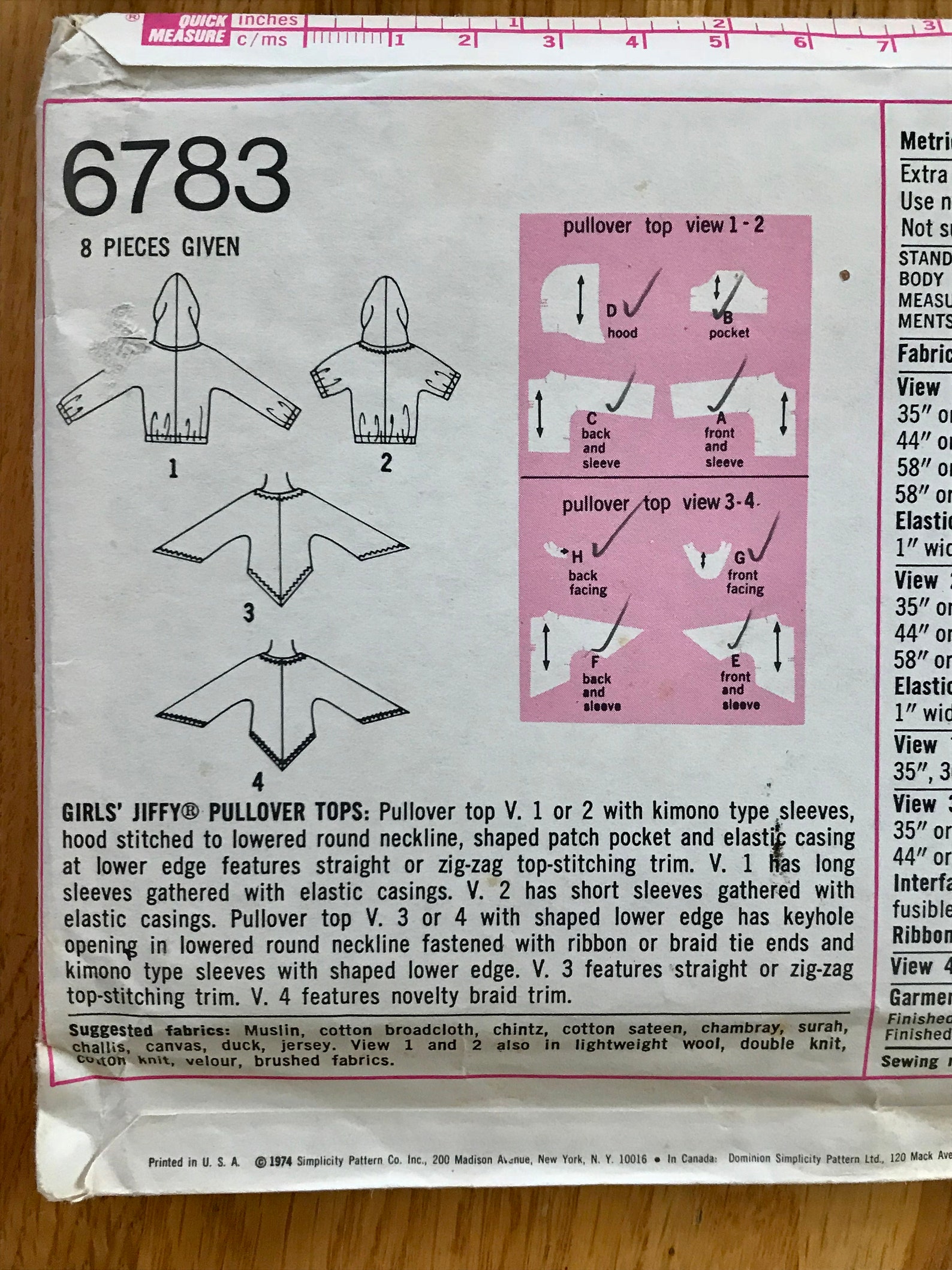1970s Jiffy Top Sewing Pattern / 70s Vintage Easy to Sew | Etsy