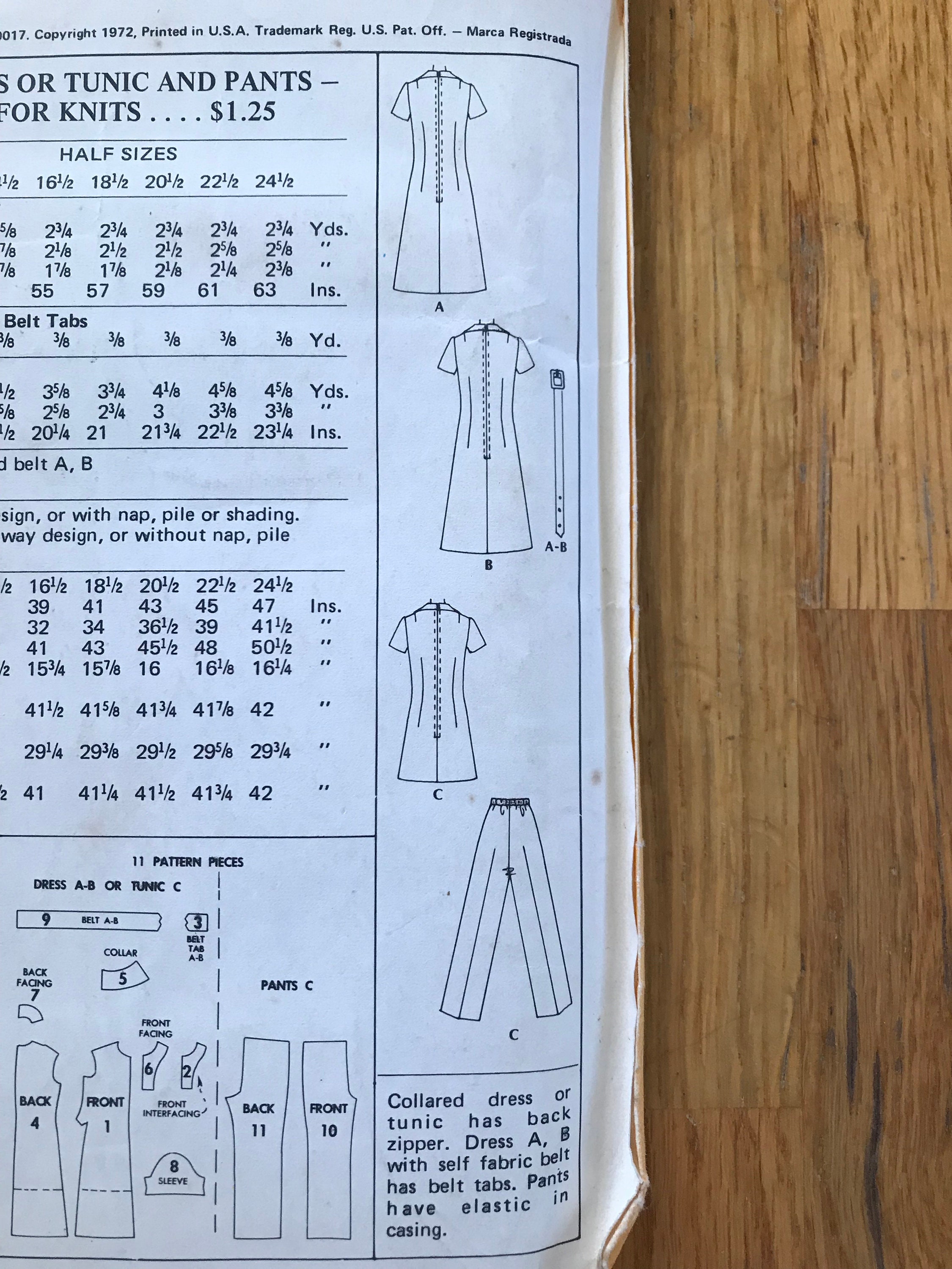 1970s Tunic Pants & Dress Sewing Pattern / 70s Vintage | Etsy