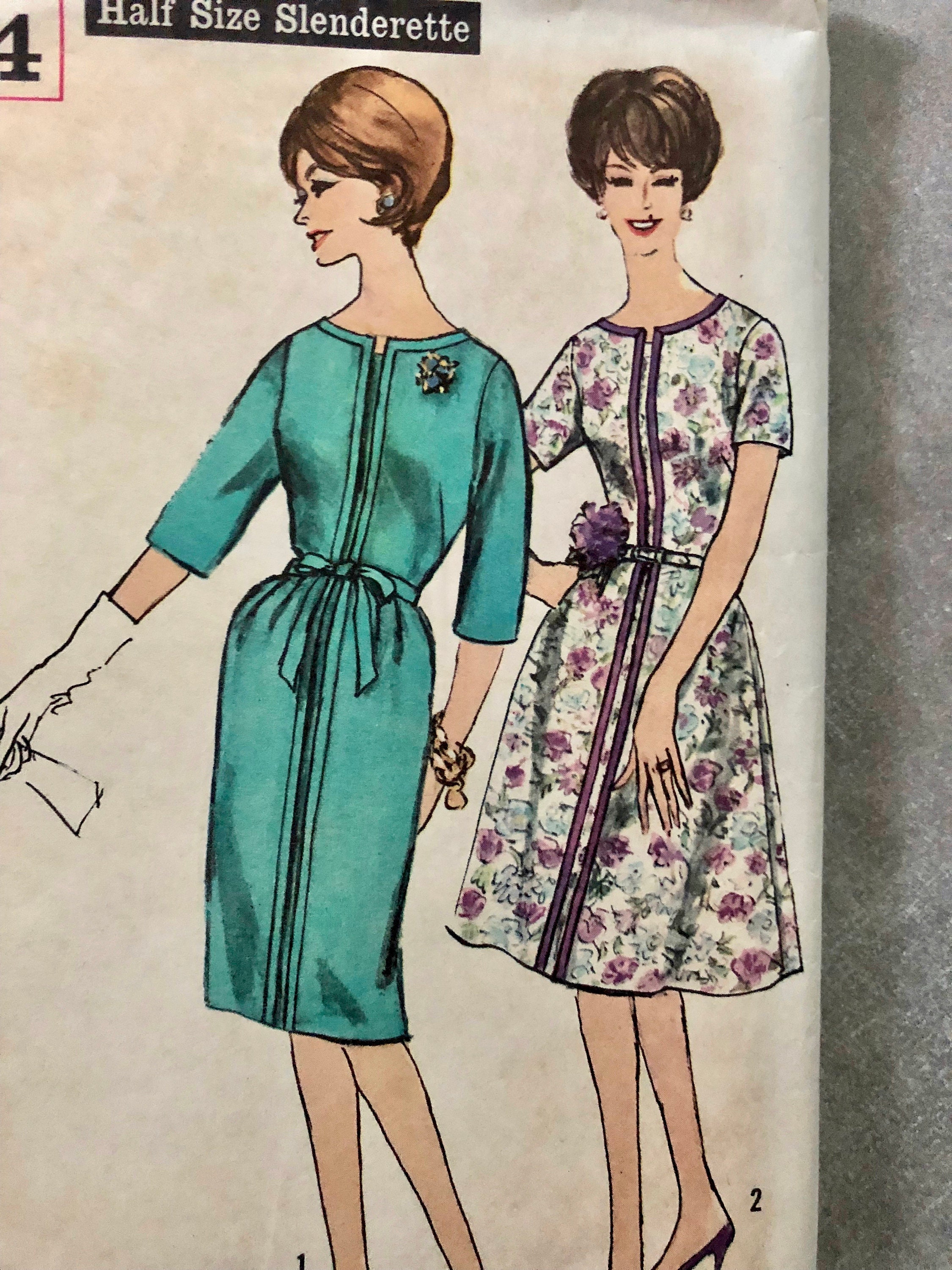 60s Mod Dress Sewing Pattern / 1960s Vintage A-line or Sheath - Etsy