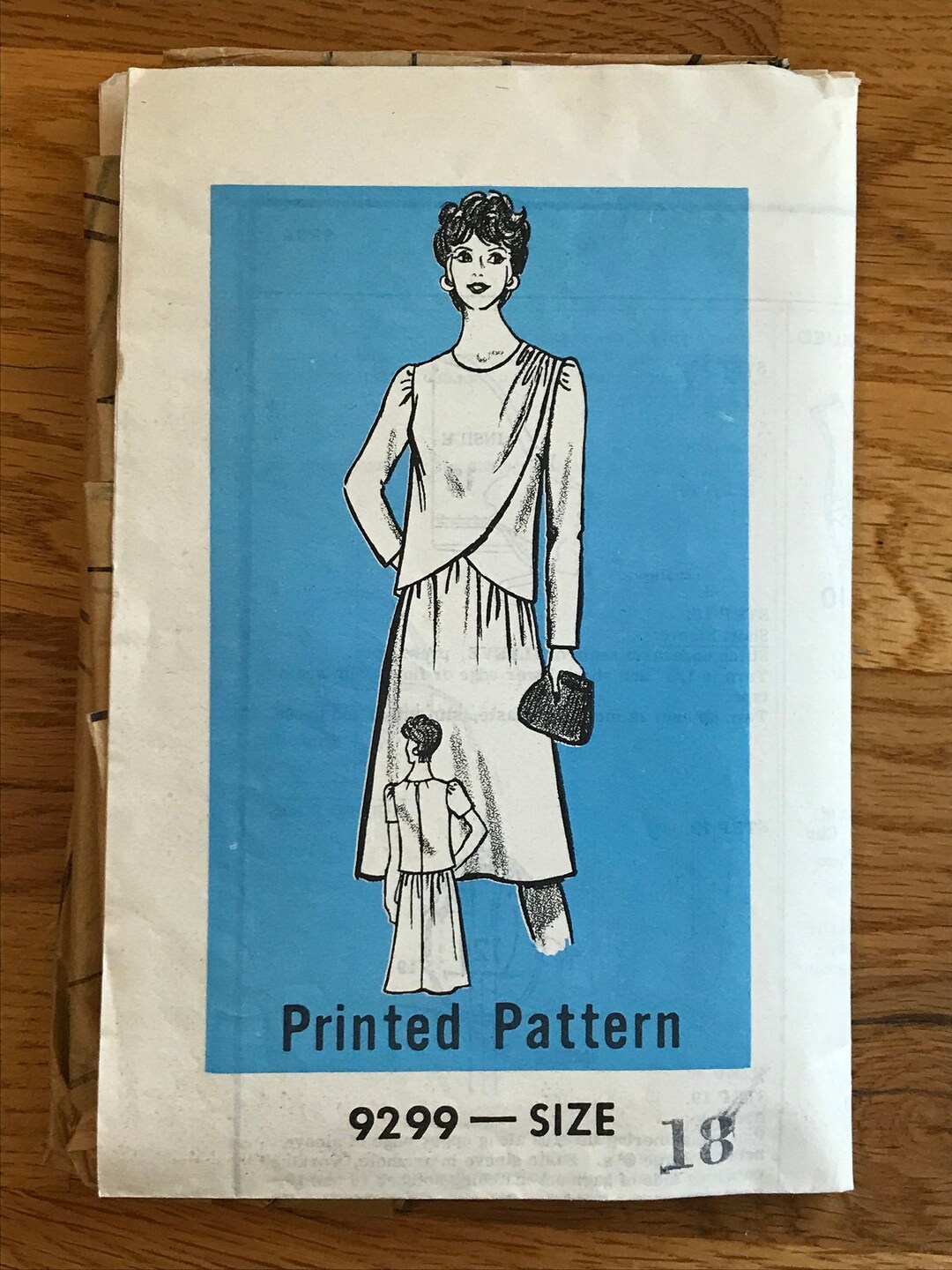 80s Dress Sewing Pattern / Vintage 1980s Skirt & Top / Women's Size 18 ...
