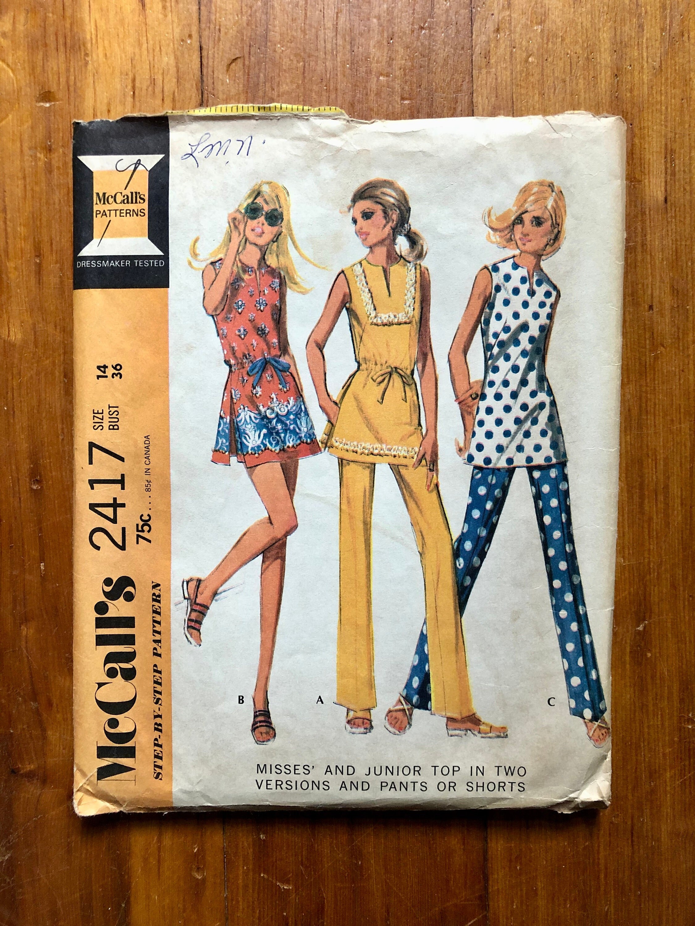 1970s Top Pants & Shorts Sewing Pattern / Vintage 70s / - Etsy
