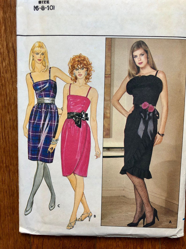 1980s Party Dress Sewing Pattern / 80s Vintage Women's - Etsy