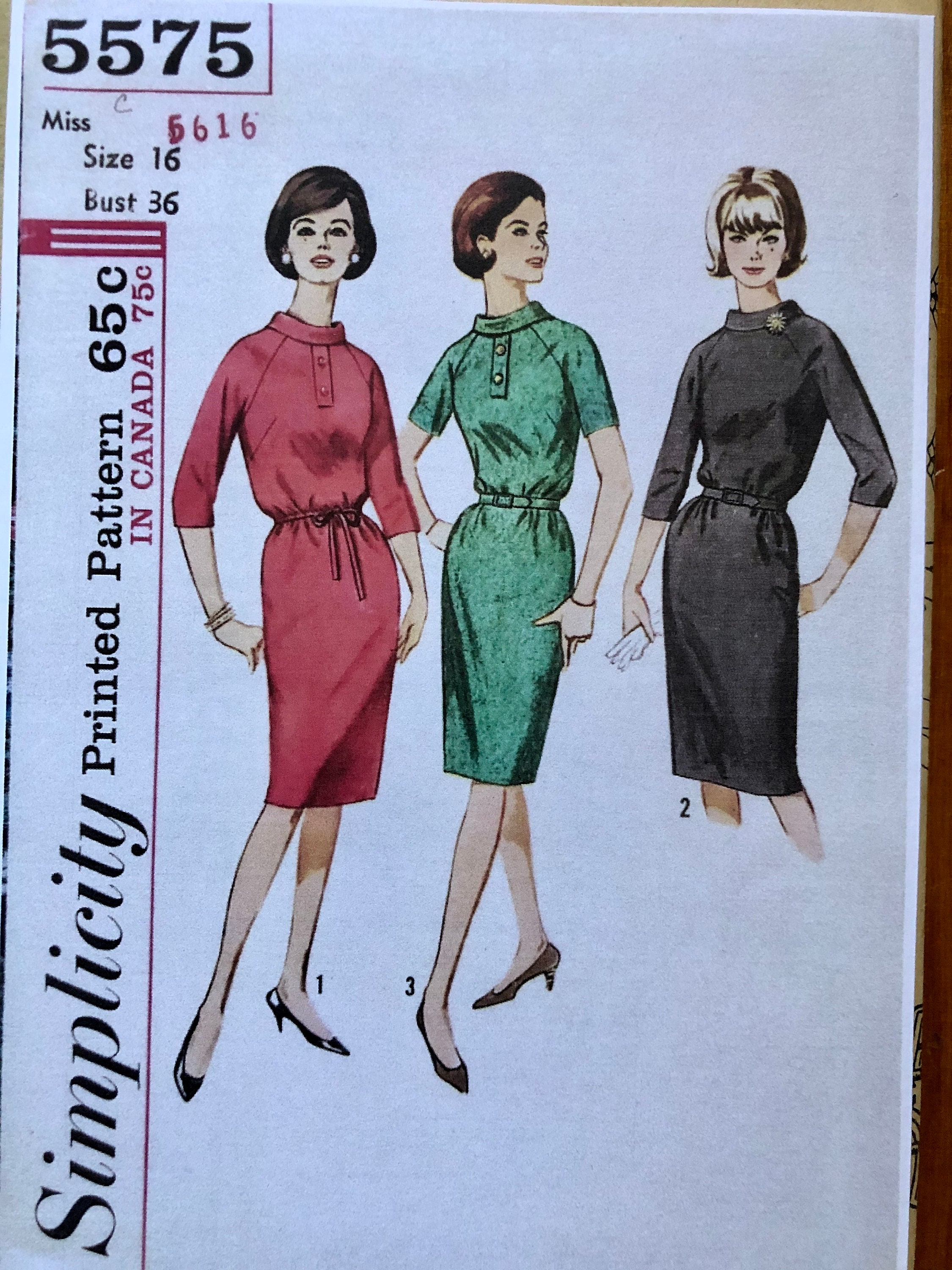 1960s Dress Sewing Pattern / 60s Vintage Dress / Women's - Etsy
