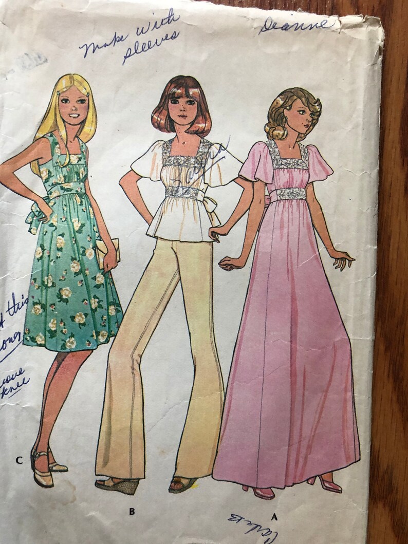 Boho Dress Sewing Pattern / 70s Vintage Gown / Maxi Dress or - Etsy