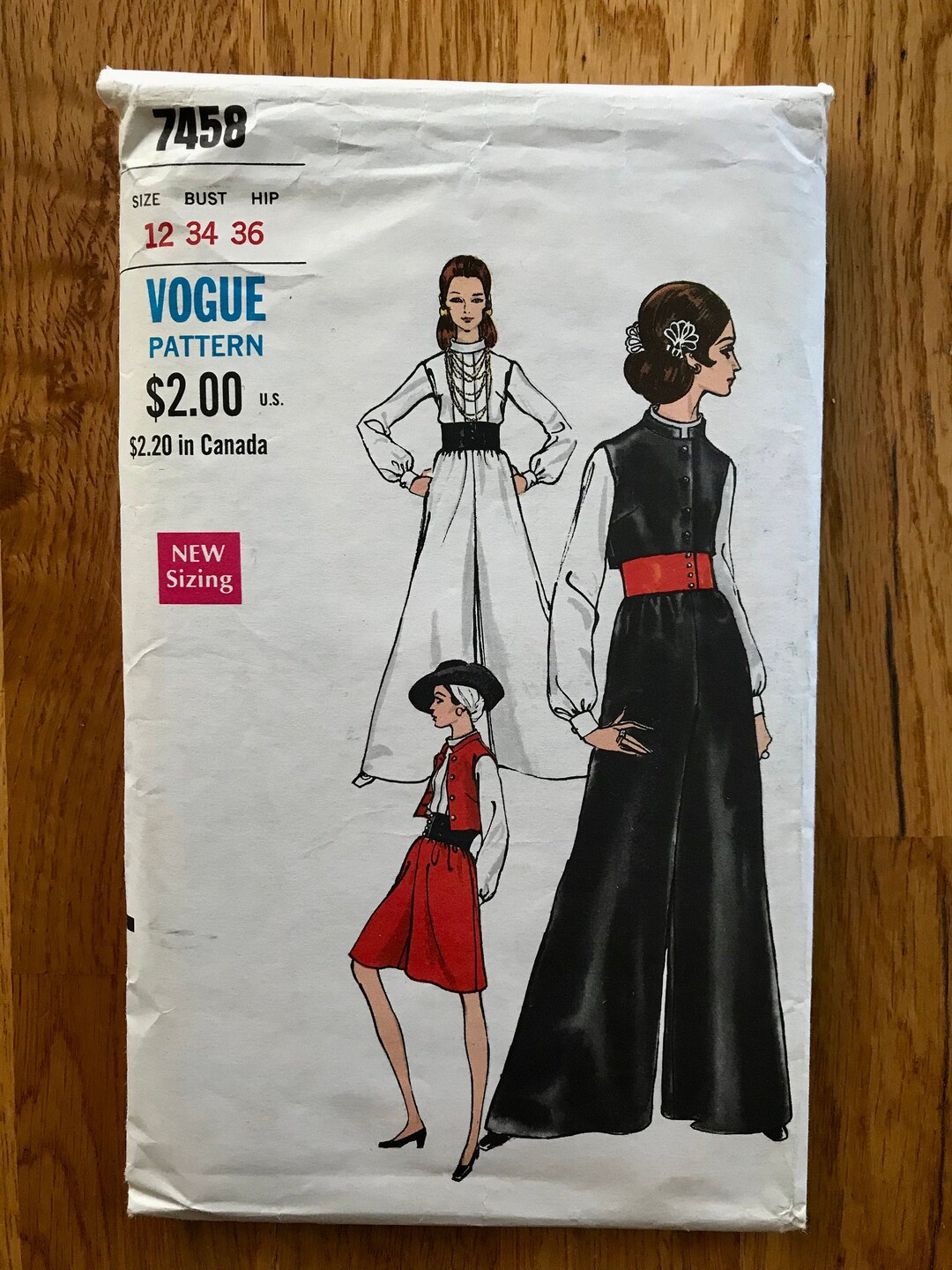 1960s Vogue Sewing Pattern / Vest, Palazzo Pants & Blouse / Vintage ...