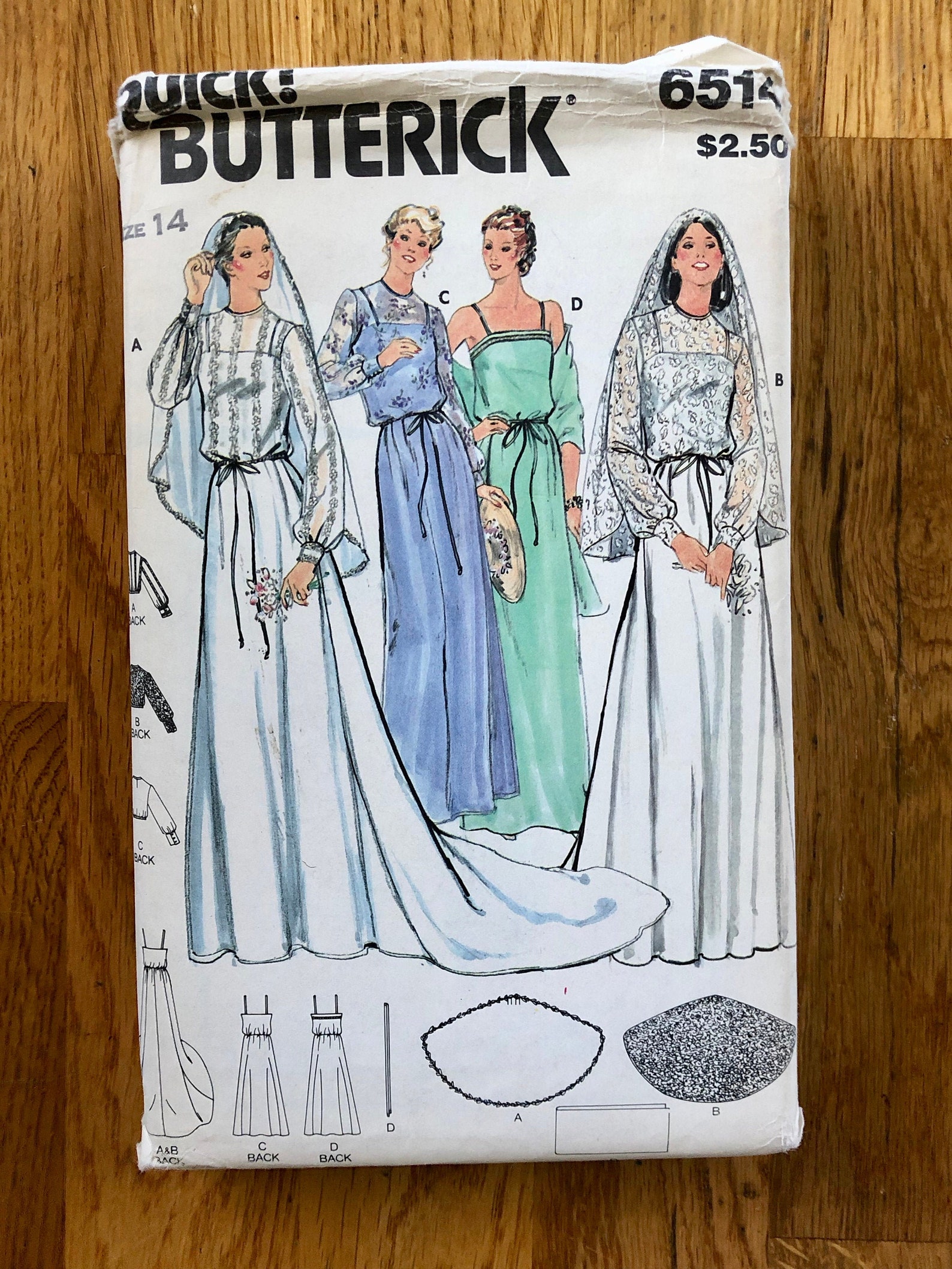 80s Wedding Dress & Veil Sewing Pattern / 1980s Vintage - Etsy