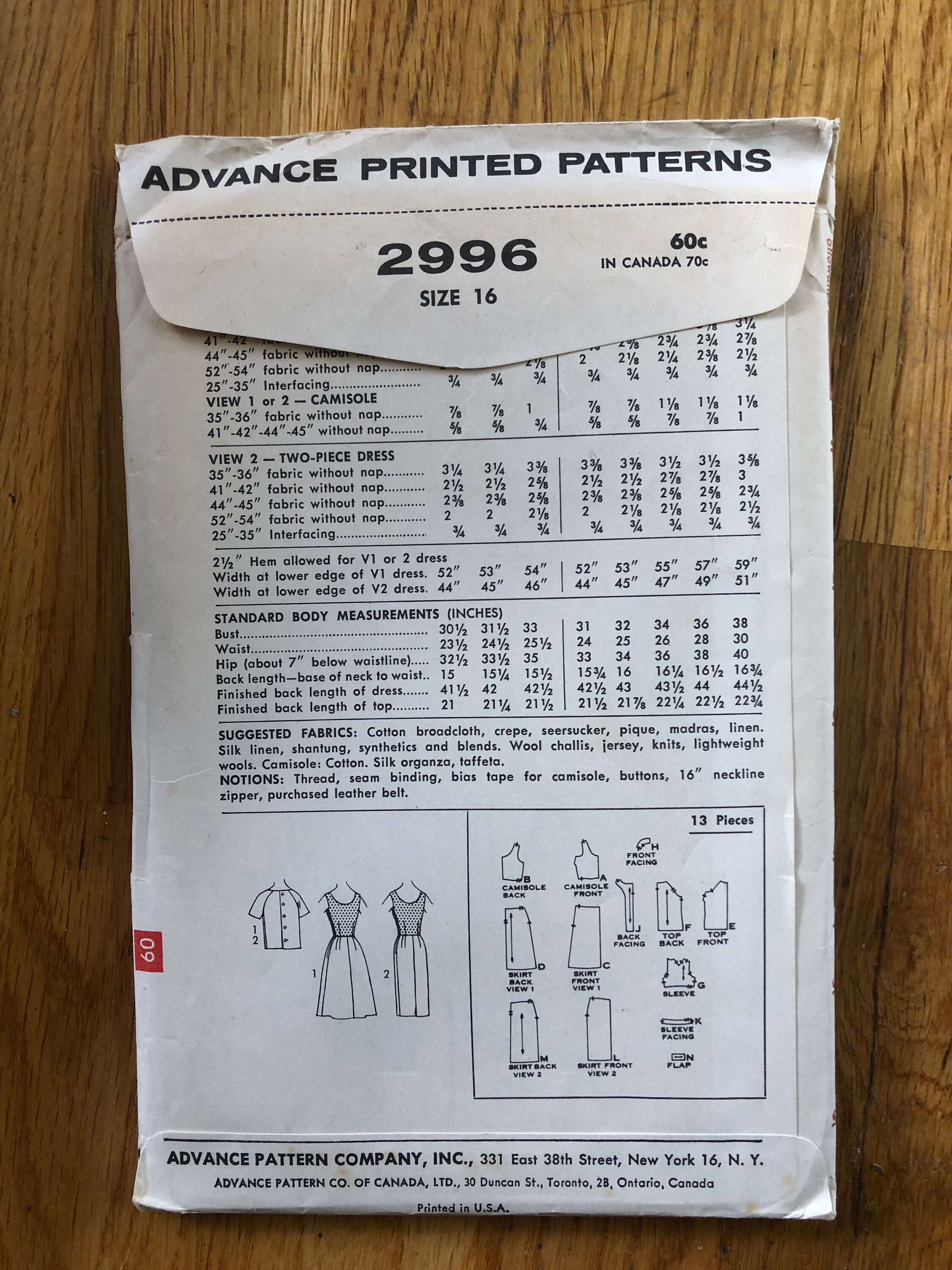 1960s Skirt & Top Sewing Pattern / Vintage 60s Two Piece Dress | Etsy