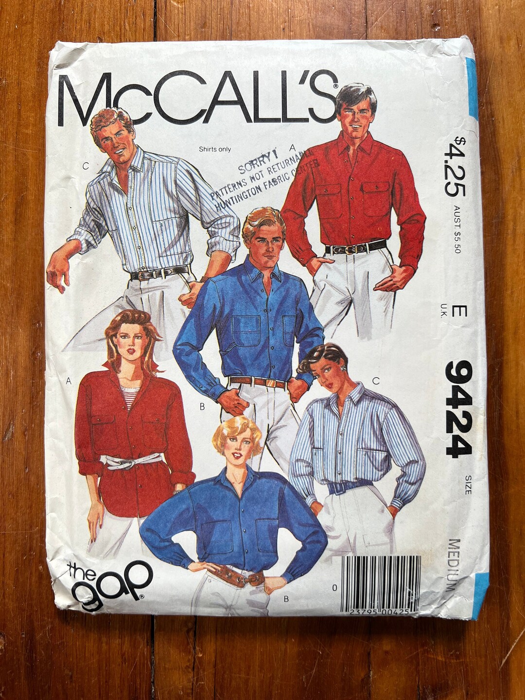 Unisex Shirt Sewing Pattern / 80s Vintage Men's / Women's Top / Button ...