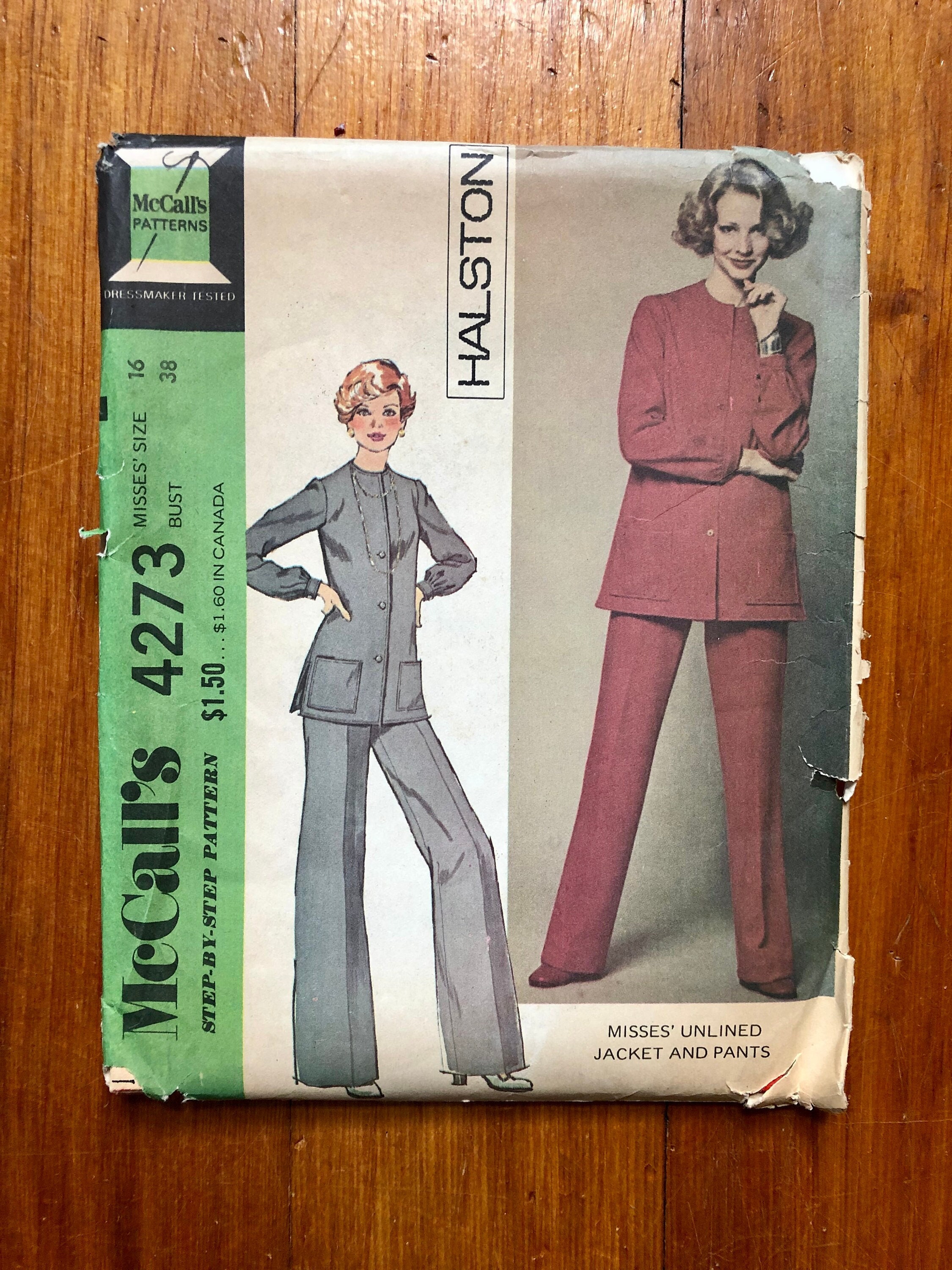 70s Halston Jacket & Pants Sewing Pattern / Vintage 1970s - Etsy