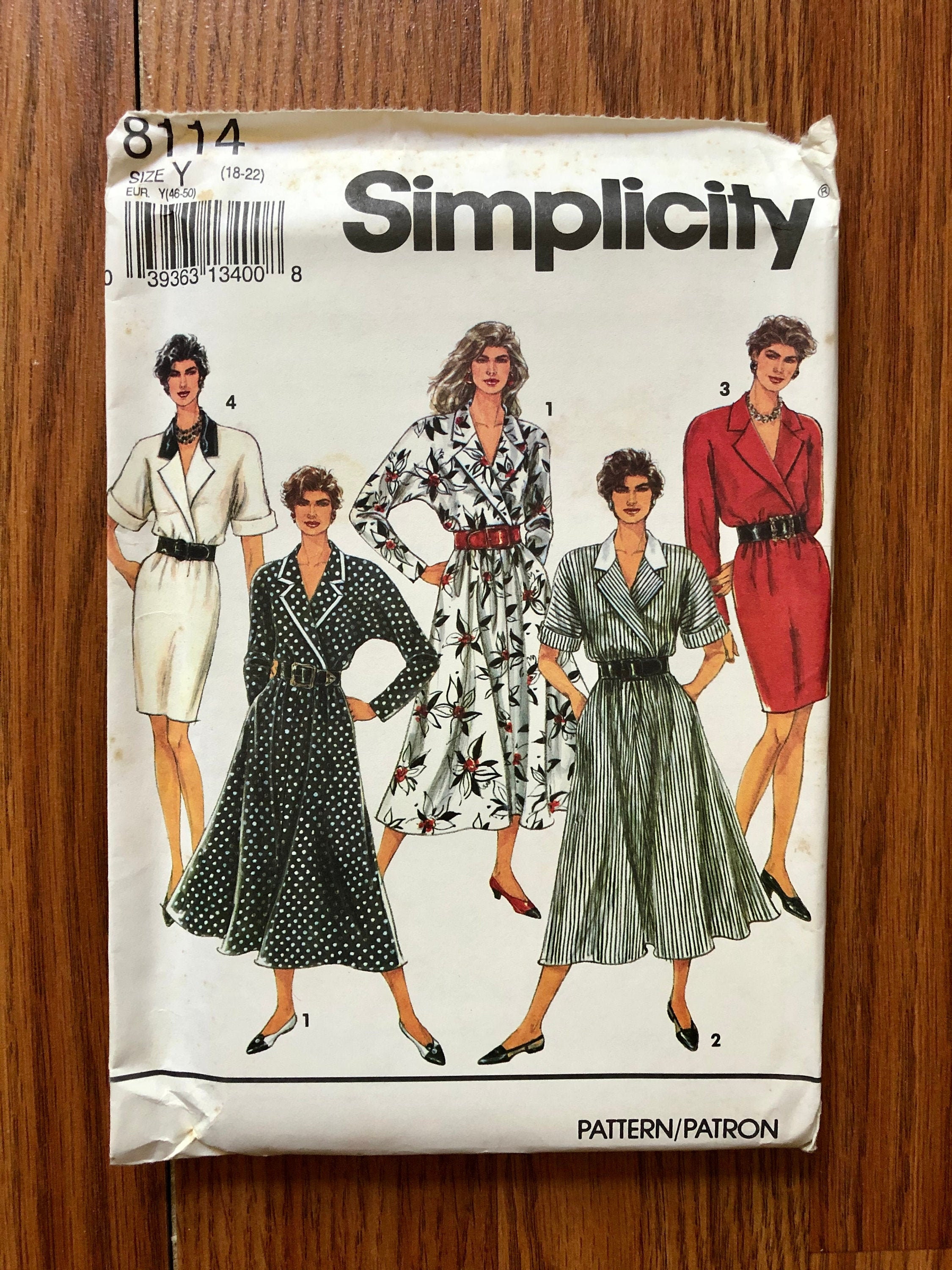 90s Dress Sewing Pattern / Vintage Dresses with Surplice | Etsy