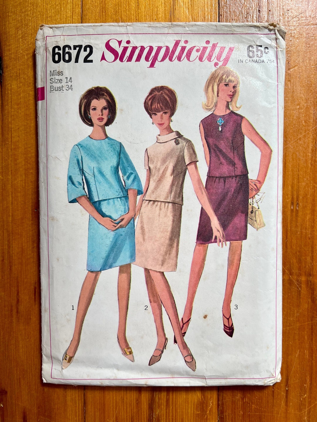 1960s Top & Skirt Sewing Pattern / Vintage 60s Women's Blouse and Skirt ...