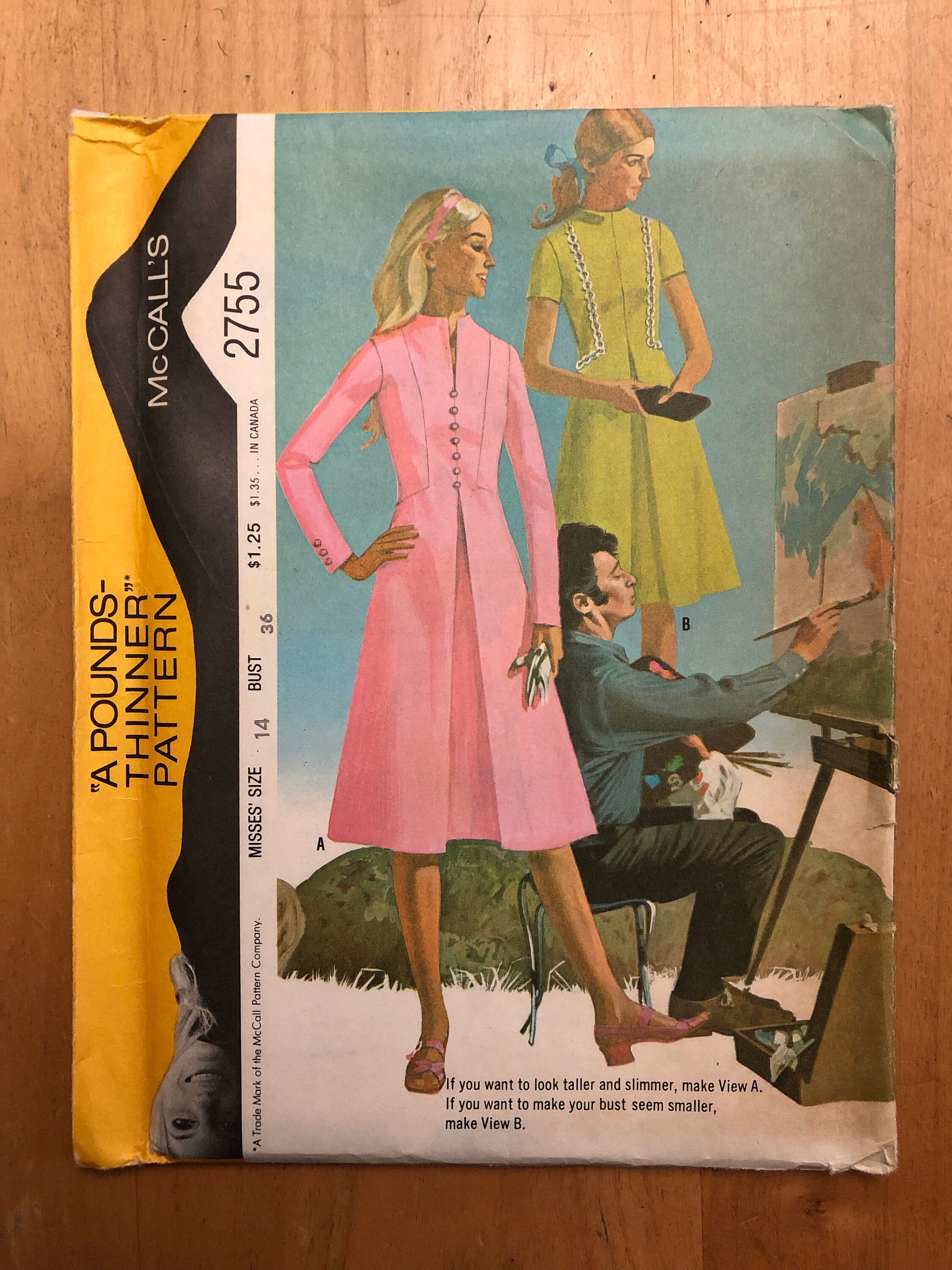 Mod Dress Sewing Pattern / 1970s Vintage Women's Dress / | Etsy