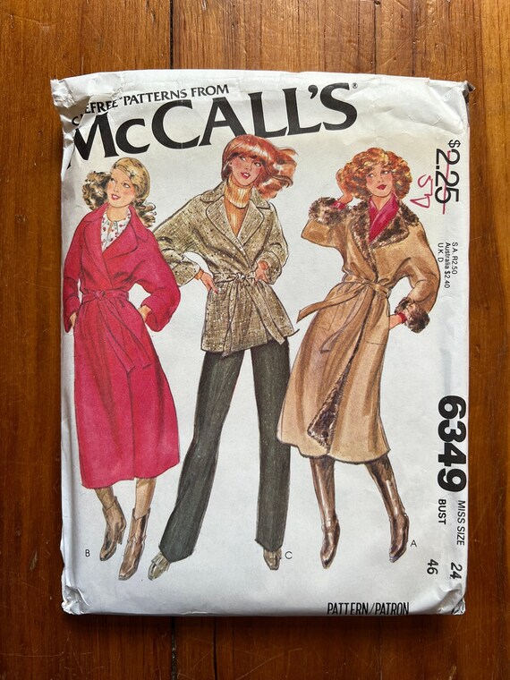 Wrap Coat Sewing Pattern / 70s Vintage Women's Wrap & Car - Etsy