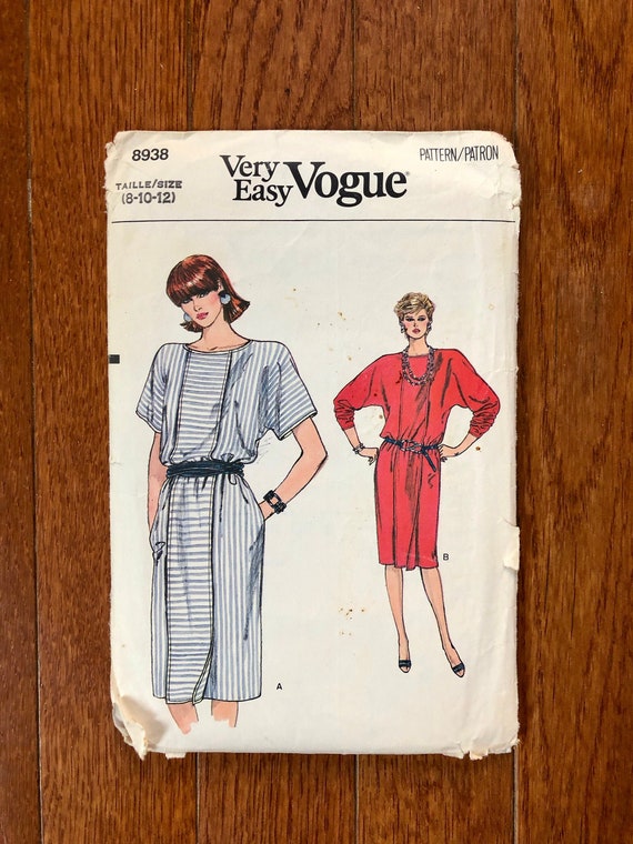 80s Dress Sewing Pattern / Vintage 1980s Straight Dress / - Etsy