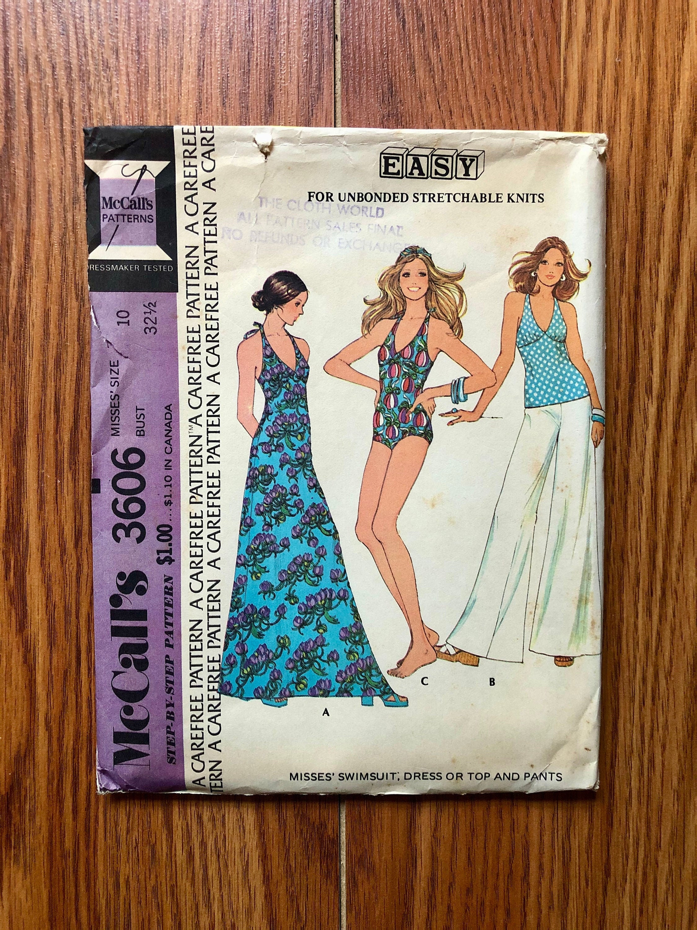 McCall\u2019s 8289 misses bathing suit crop top and long shorts size 16 ...