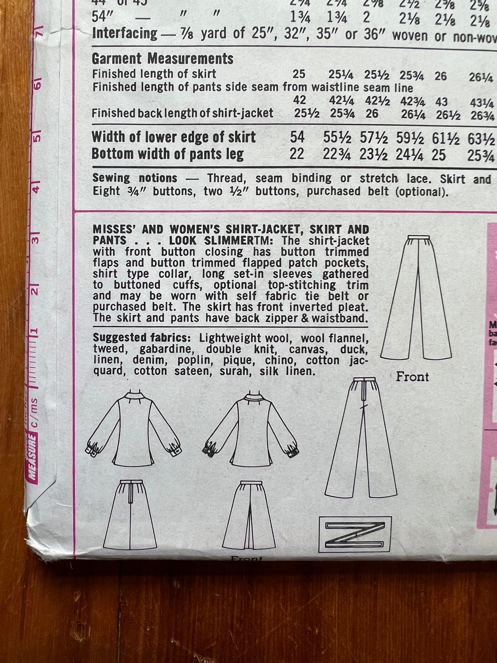 70s Shirt-jacket Skirt & Pants Sewing Pattern / 1970s Vintage - Etsy