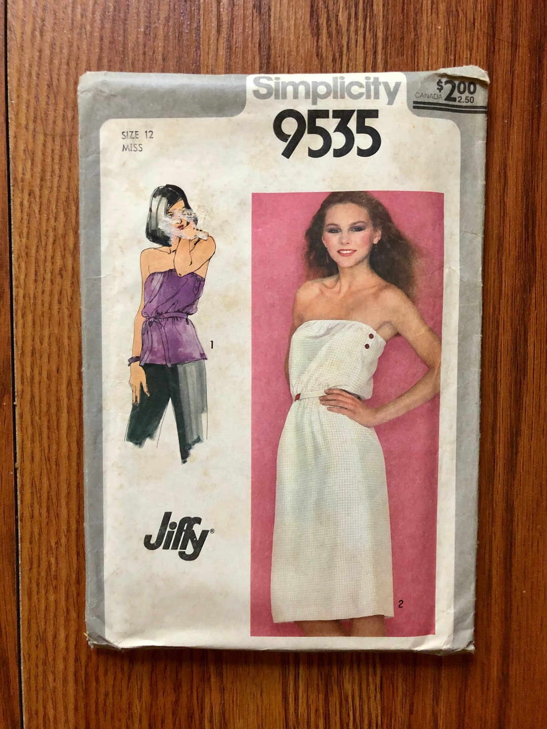 Strapless Dress Sewing Pattern / 80s Vintage Jiffy / Easy to Sew Dress ...