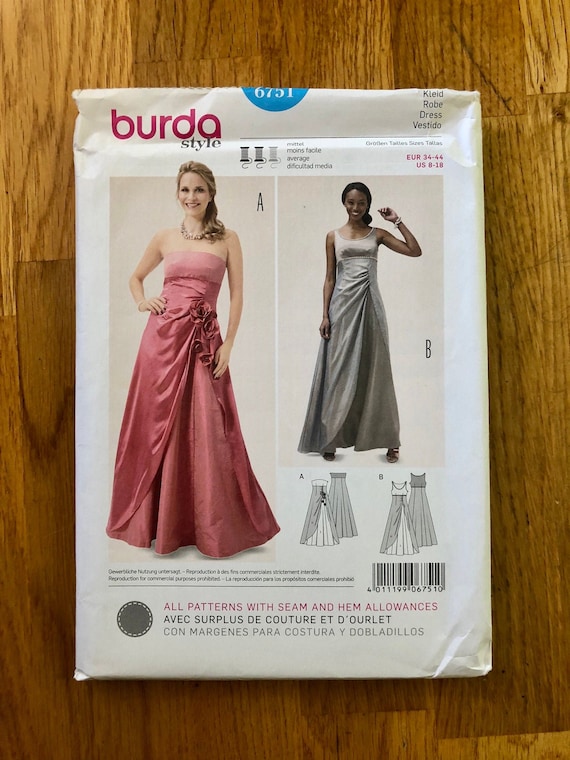 Evening Gown Sewing Pattern / Prom Dress / Strapless or - Etsy