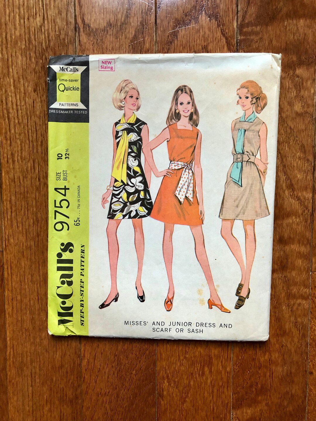 60s Mod A-line Dress Sewing Pattern / 1960s Vintage Women's Dress ...